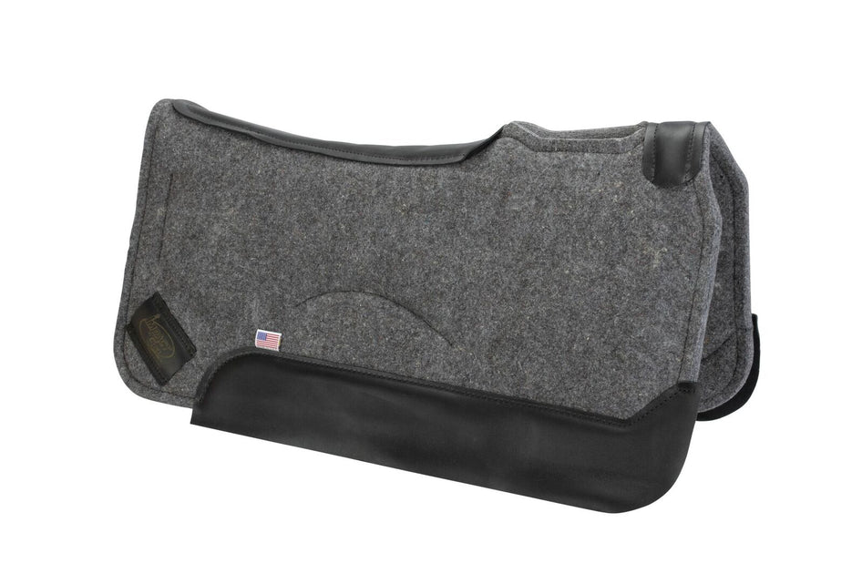 Contour Classic Saddle Pad Grey-Black Wear Leather – Impact Gel