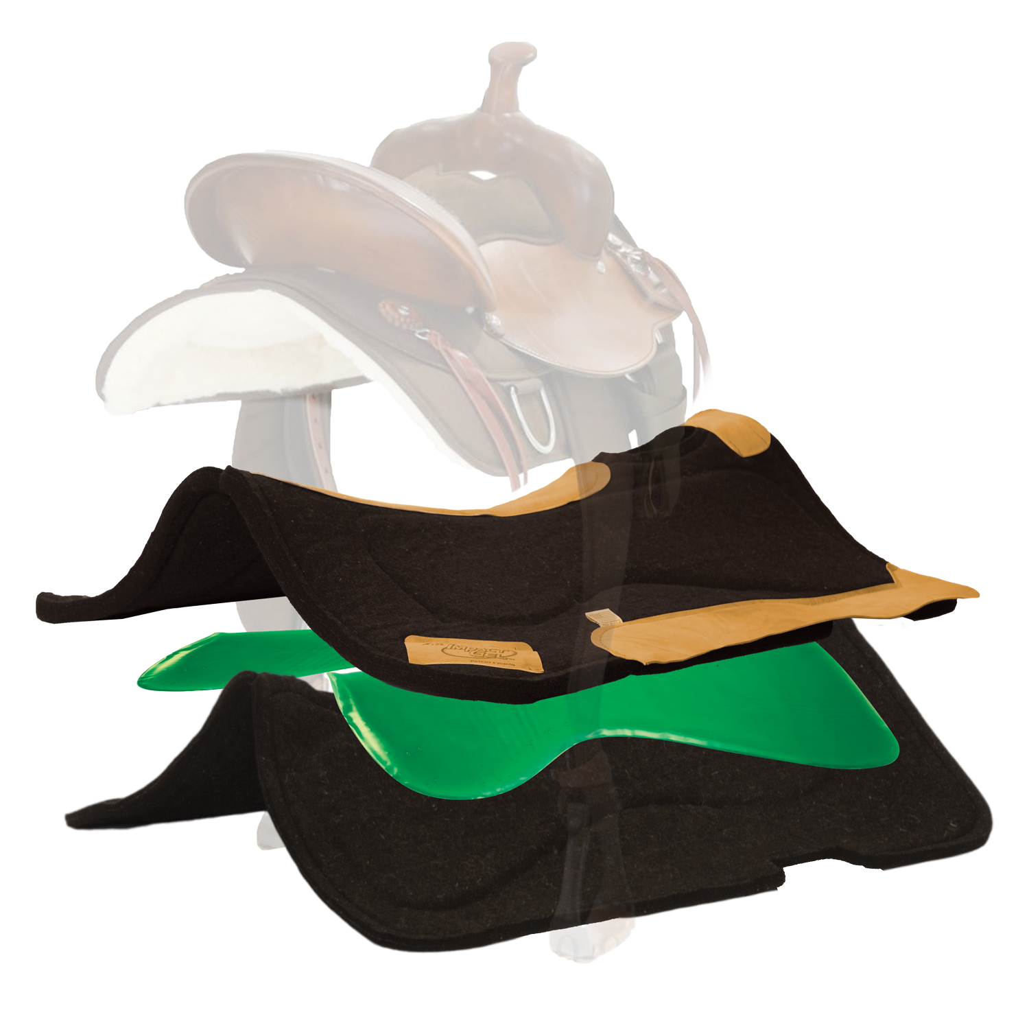 Contour Classic Saddle Pad- Brown Wear Leather – Impact Gel