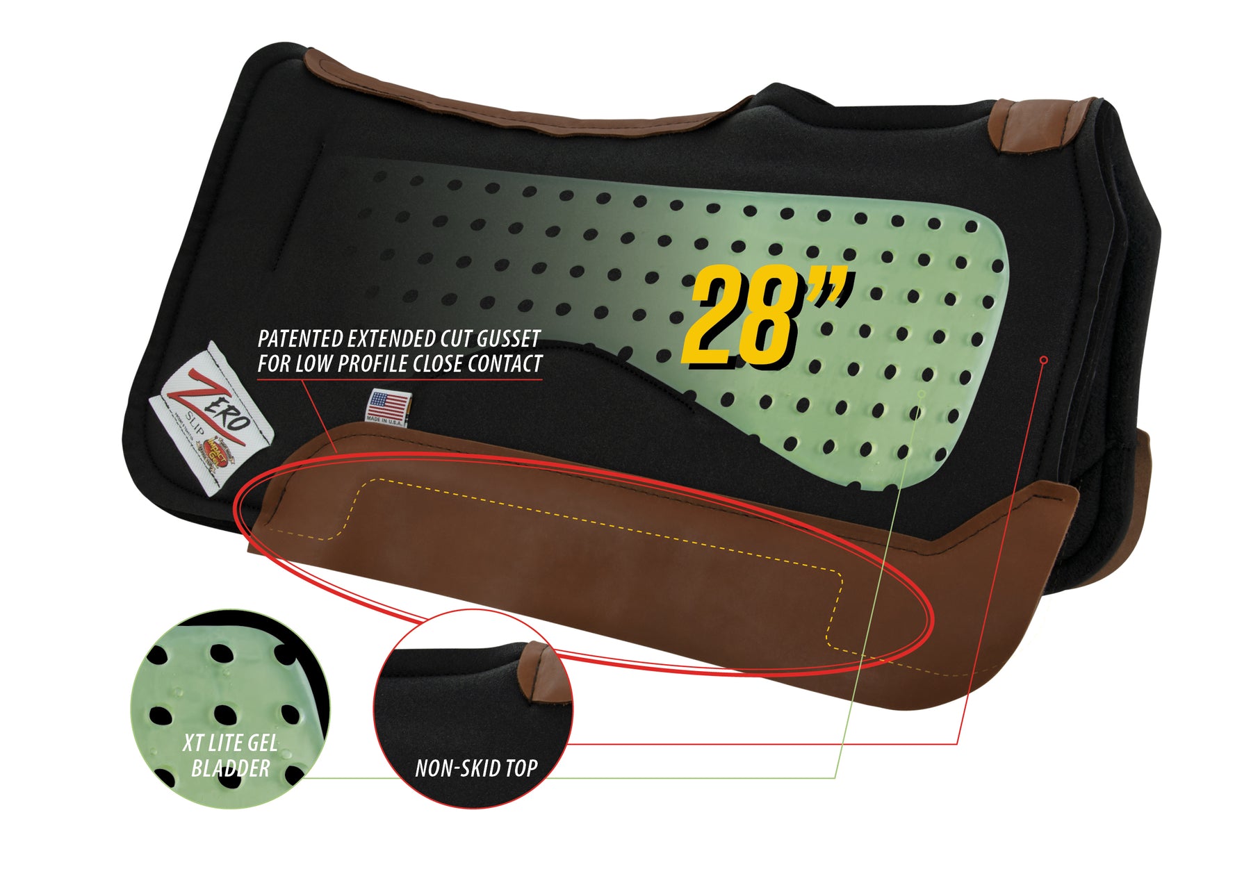 28" ZERO SLIP Barrel Pad – Impact Gel